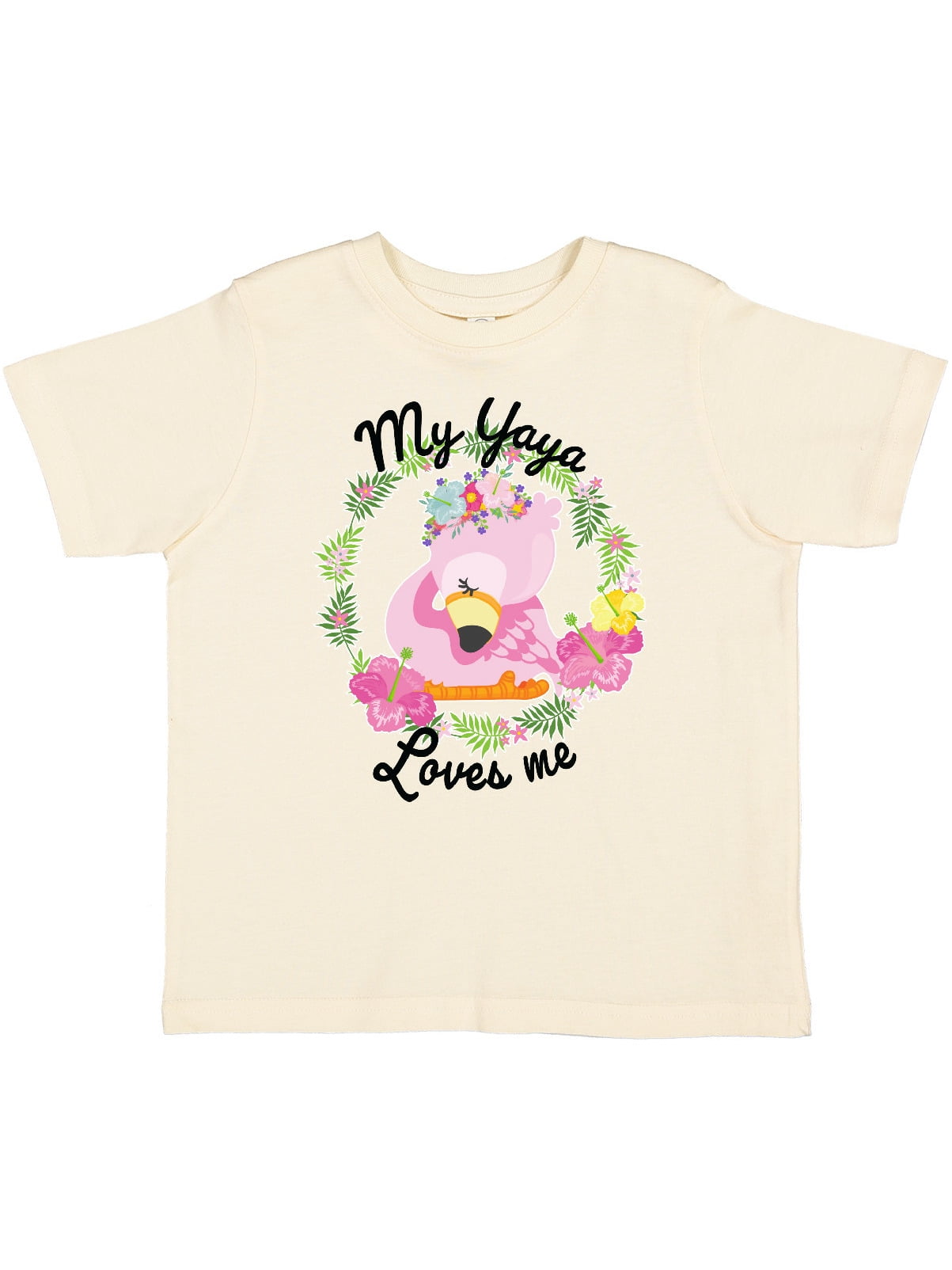 Inktastic Baby Flamingo My Yaya Loves Me with Flower Wreath Boys or ...