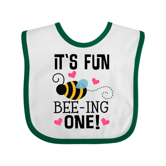 Inktastic Babys First Birthday Bee One Year Old Girls Baby Bib ...