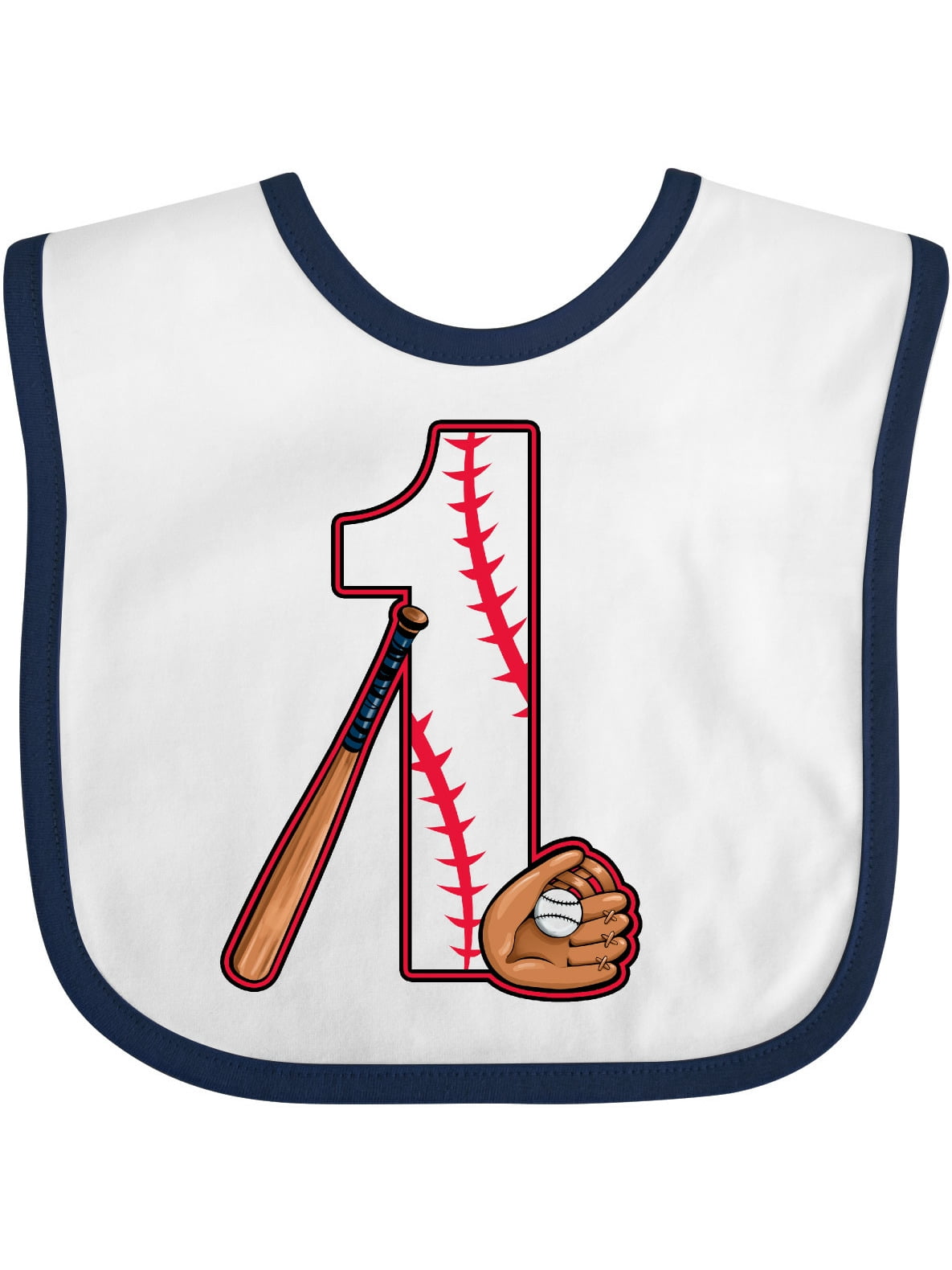 Inktastic Baseball First Birthday One Year Old Boys or Girls Baby Bib ...