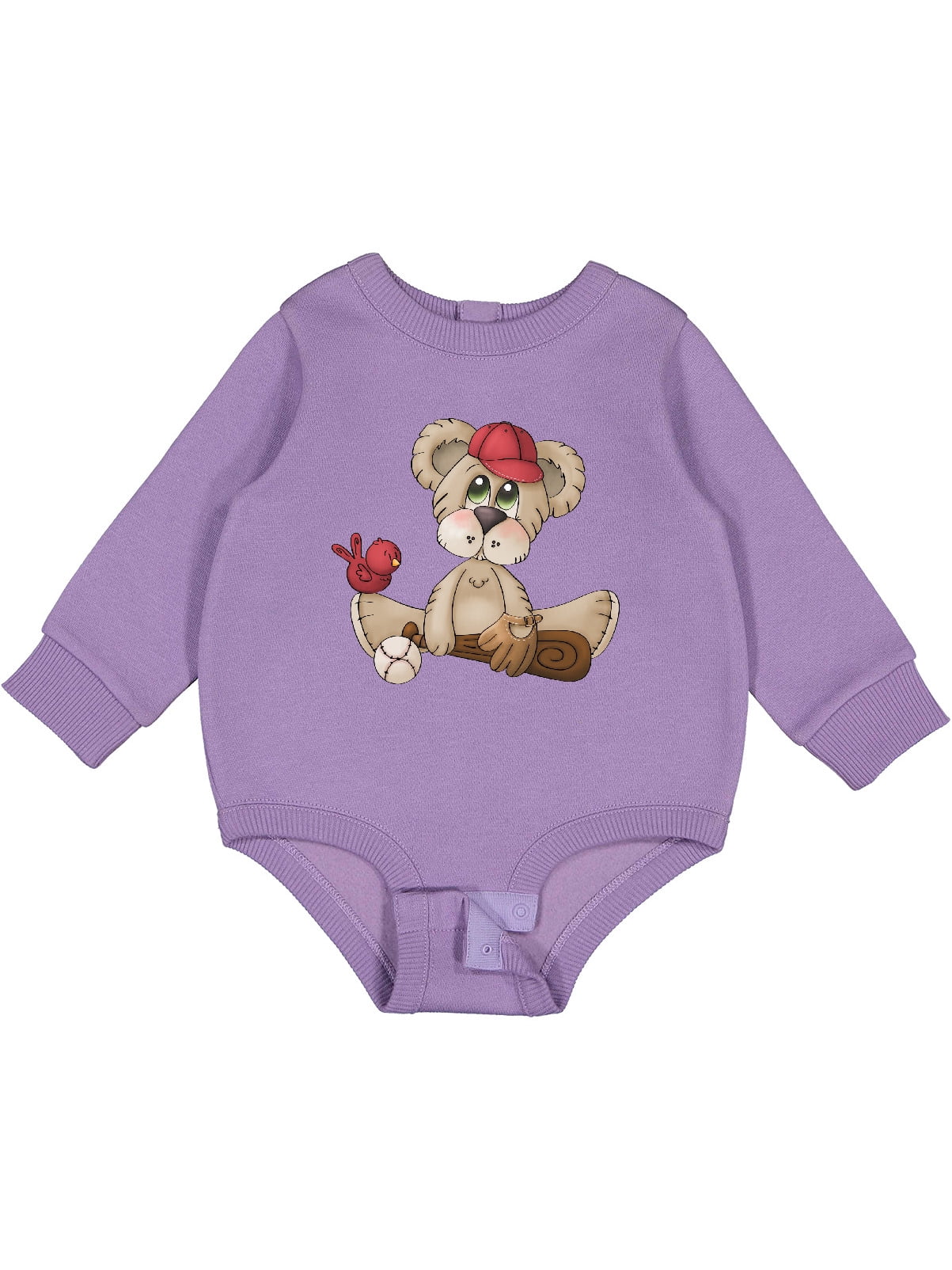 Inktastic Baseball Teddy Bear Baby Fleece Bodysuit - Walmart.com