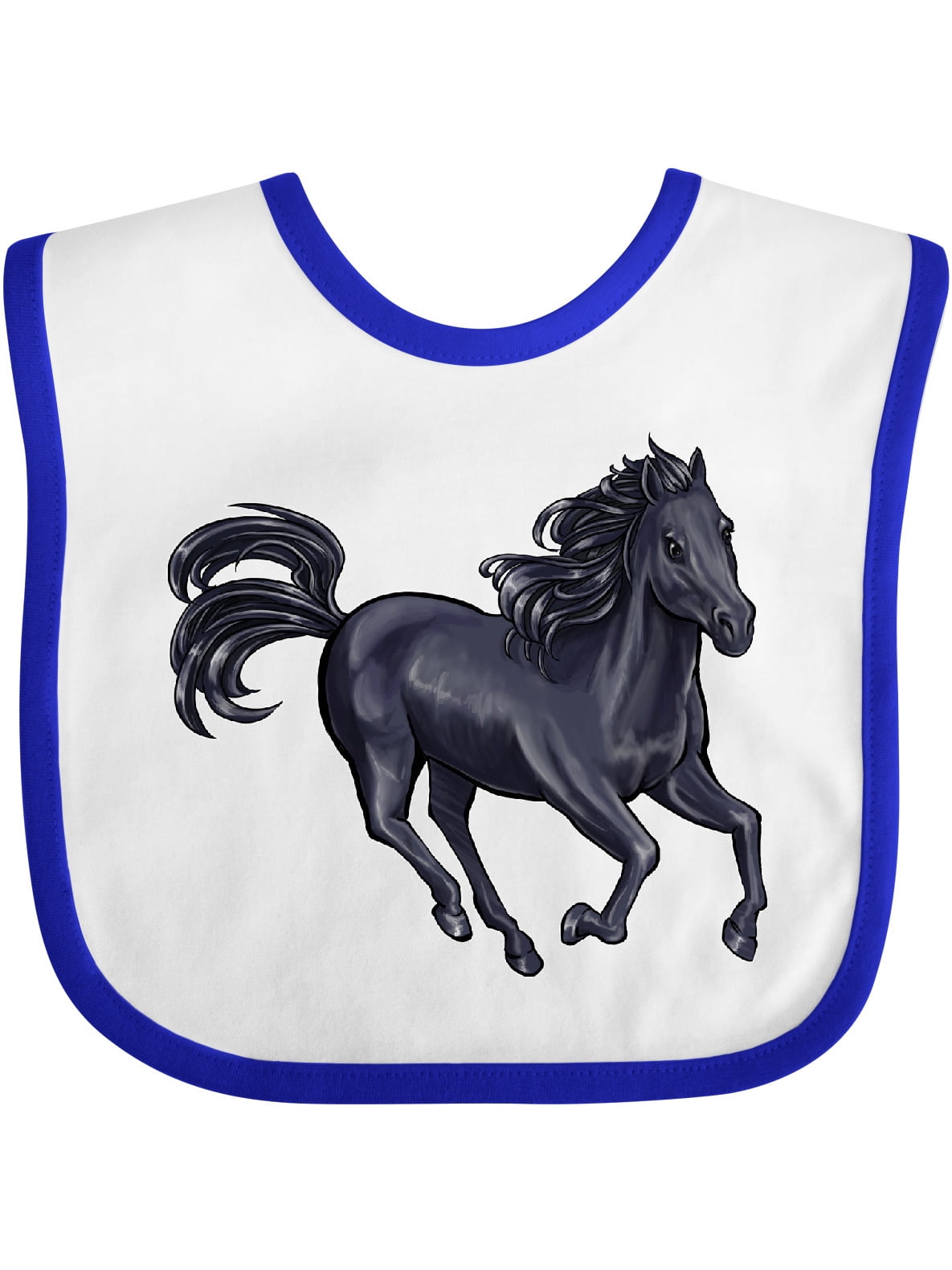 Inktastic Beautiful Galloping Black Horse Boys or Girls Baby Bib ...