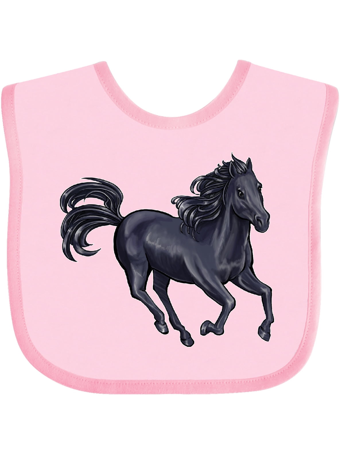 Inktastic Beautiful Galloping Black Horse Boys or Girls Baby Bib ...