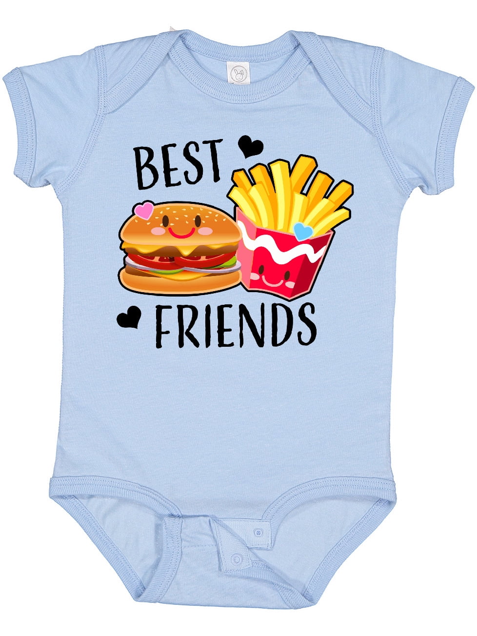 Inktastic Best Friends Burger and Fries Boys or Girls Baby Bodysuit ...