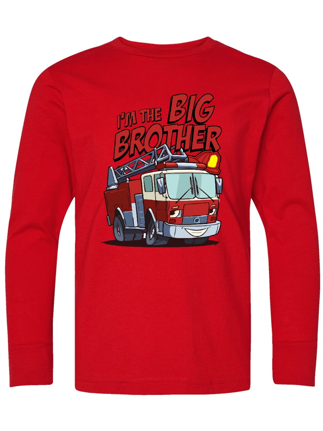 Inktastic Big Brother Fire Truck Long Sleeve Youth T-Shirt - Walmart.com