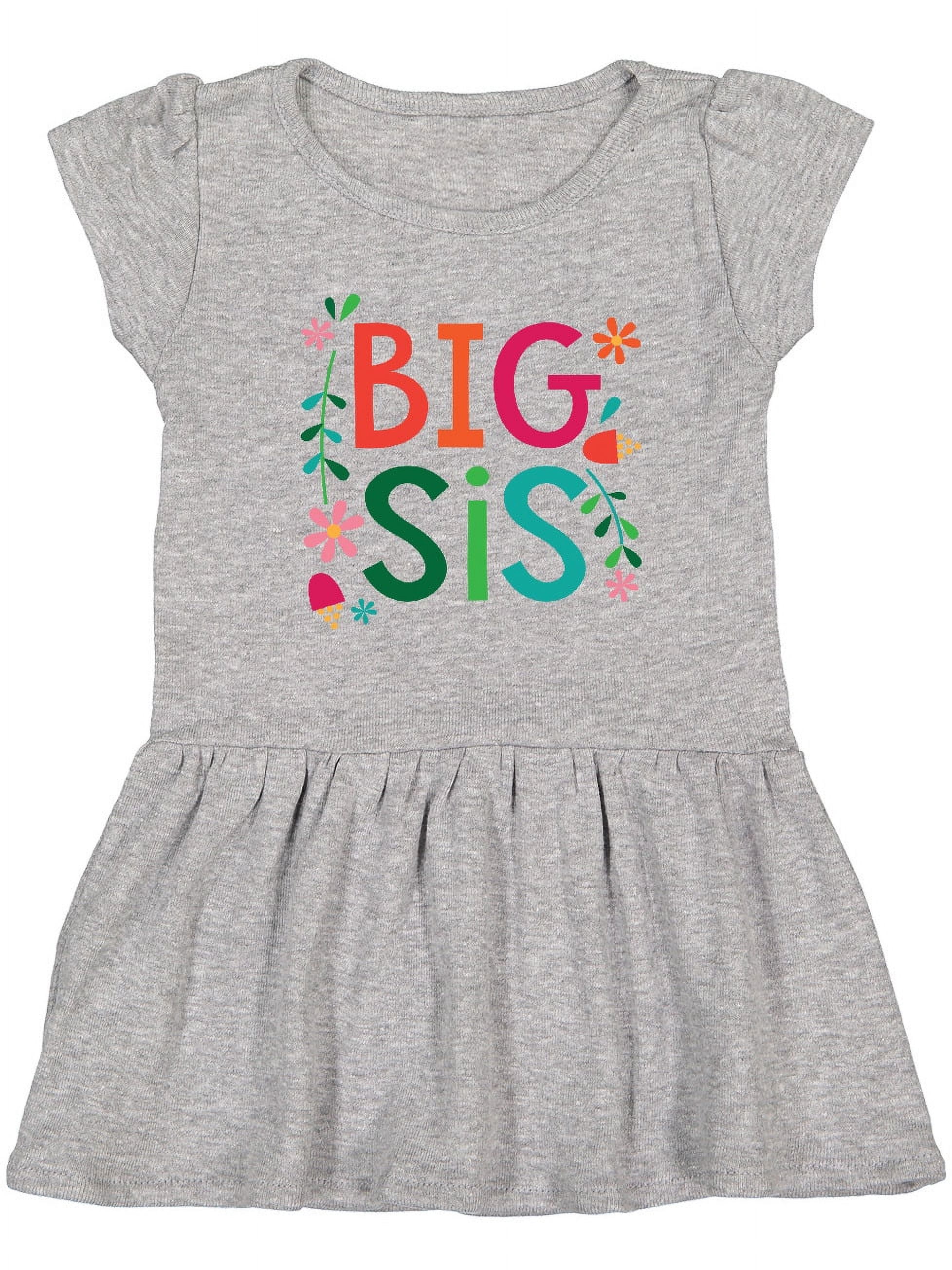 Inktastic Big Sis Girls Cute Sister Announcement Girls Toddler Dress ...