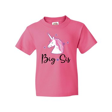 Bold Big Sister Colorful Sibling Reveal Announcement T-Shirt for Baby and Toddler Youth Girls ...
