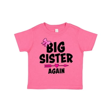Bold Big Sister Colorful Sibling Reveal Announcement T-Shirt for Baby and Toddler Youth Girls ...