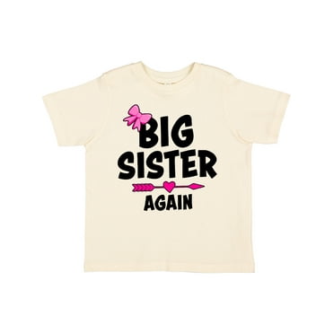 Bold Big Sister Colorful Sibling Reveal Announcement T-Shirt for Baby and Toddler Youth Girls ...