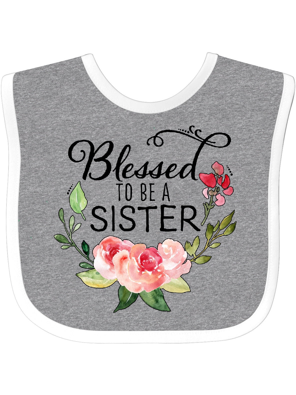 Inktastic Blessed to Be a Sister with Pink Flowers Boys or Girls Baby ...