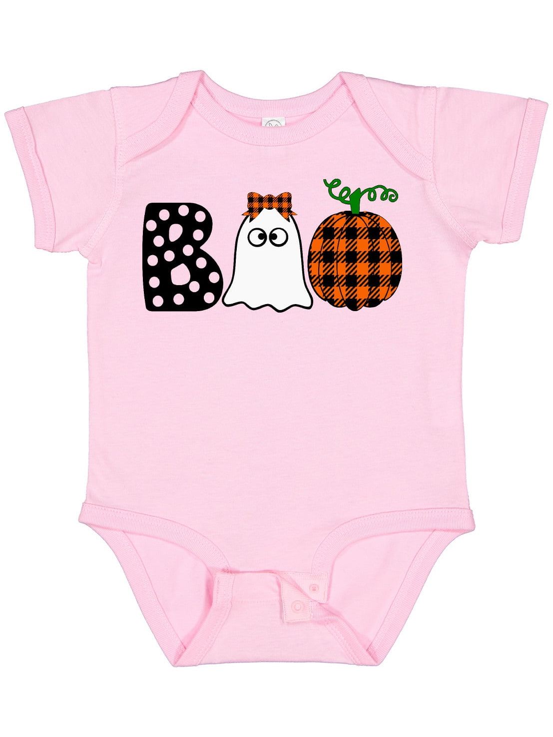 Inktastic Boo Halloween Ghost and Plaid Pumpkin Boys or Girls Baby ...