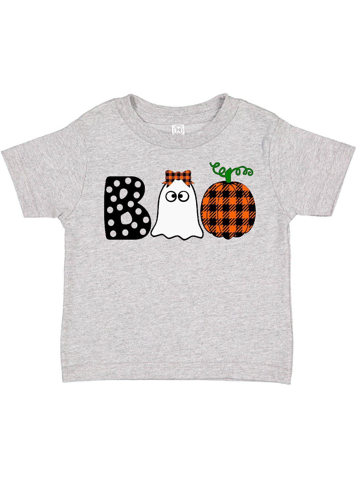 Inktastic Boo Halloween Ghost and Plaid Pumpkin Boys or Girls Toddler T ...