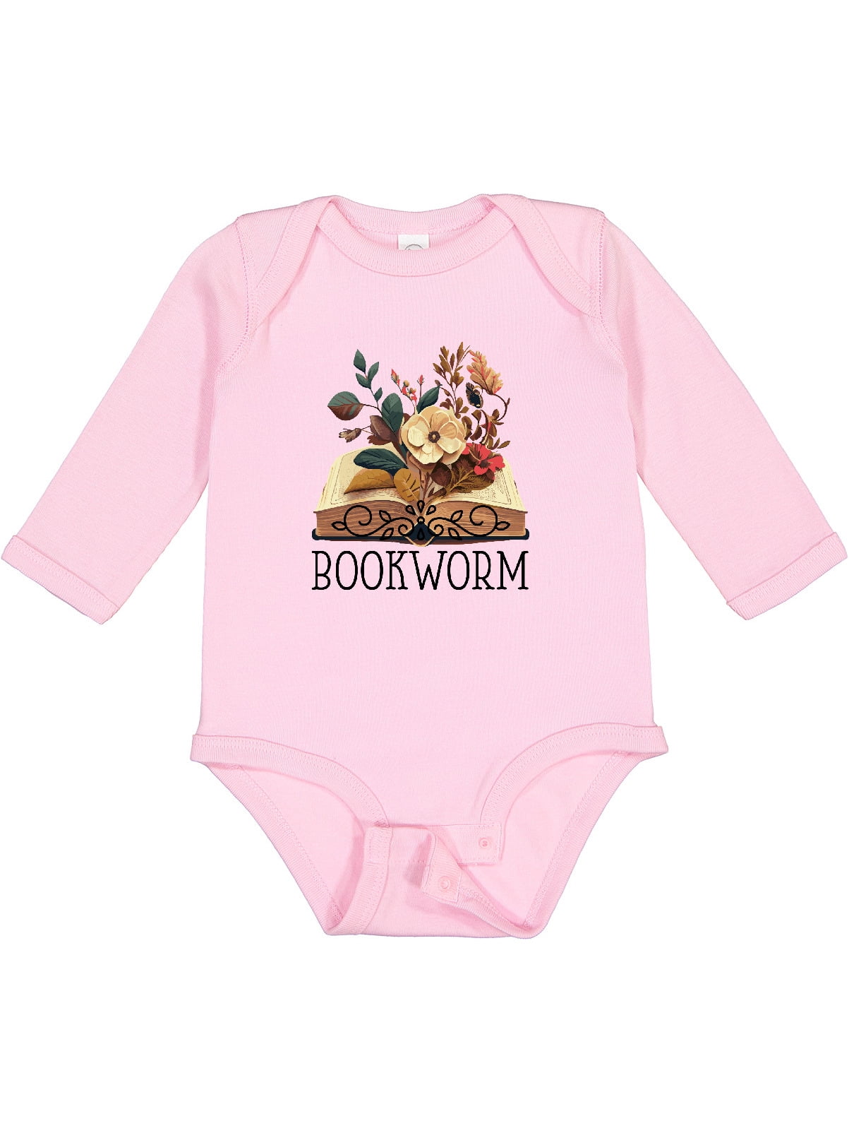 Inktastic Bookworm Book Lover Reading Quote Girls Long Sleeve Baby ...