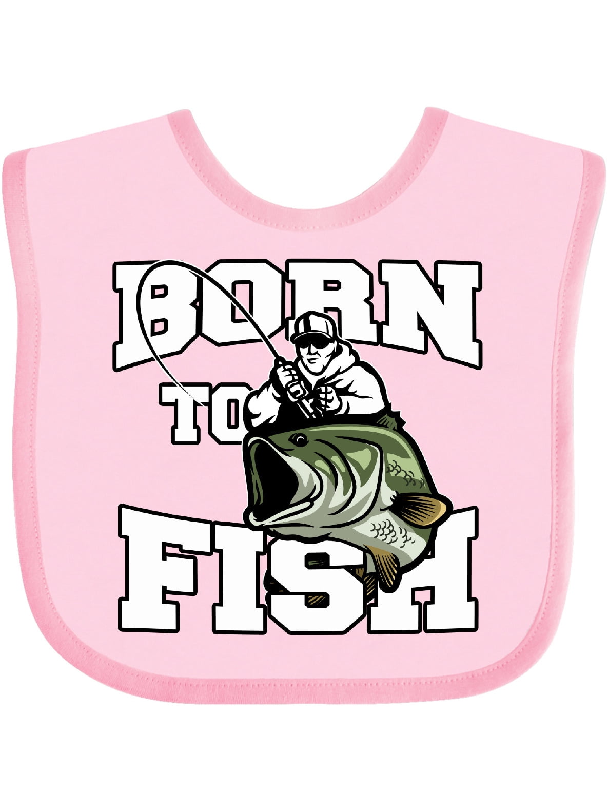 Inktastic Born to Fish Boys or Girls Baby Bib - Walmart.com