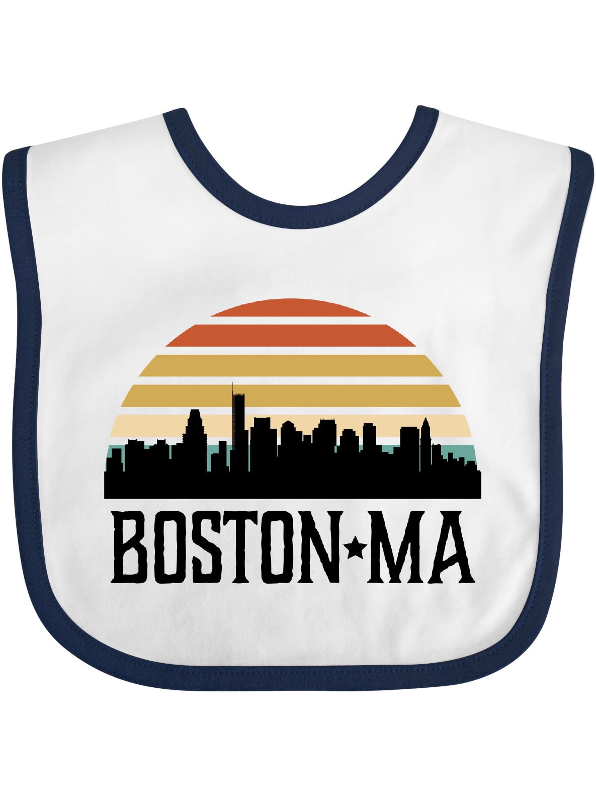 Inktastic Boston Massachusetts Skyline Sunset Boys or Girls Baby Bib ...