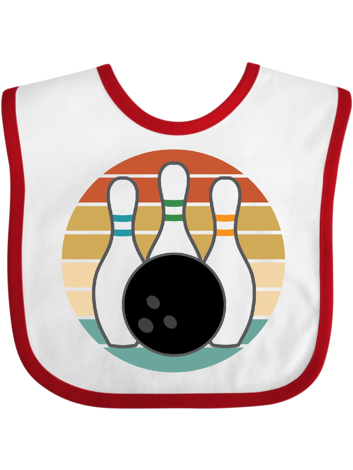 Inktastic Bowling Pins Ball Bowler Retro Sunset Boys or Girls Baby Bib ...