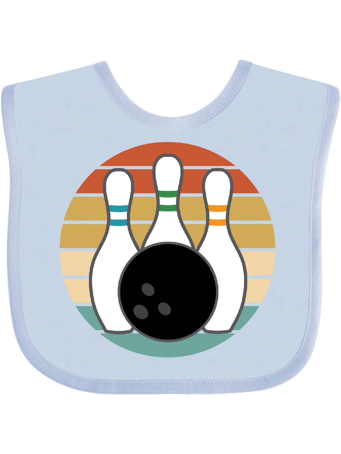 Inktastic Bowling Pins Ball Bowler Retro Sunset Boys or Girls Baby Bib ...