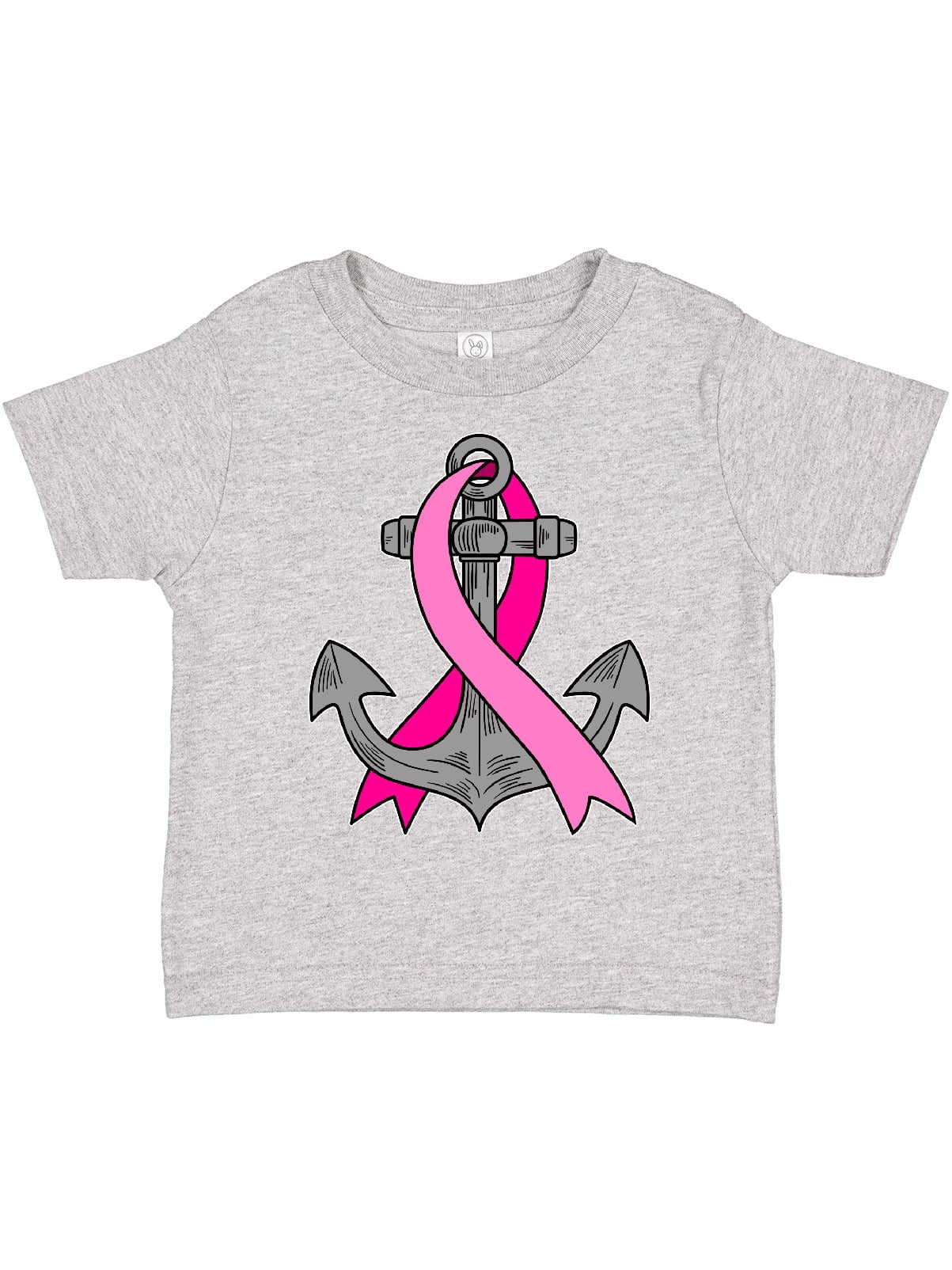 Inktastic Breast Cancer Awareness Anchor with Pink Ribbon Boys or Girls Toddler T-Shirt ...