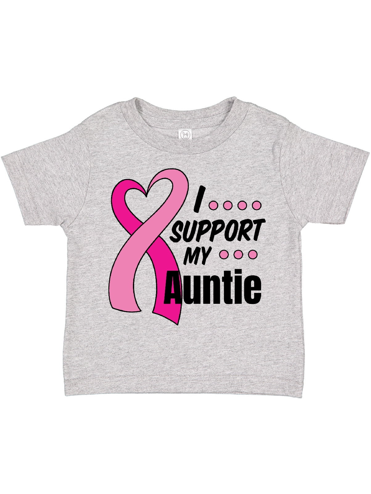 Inktastic Breast Cancer Awareness I Support My Auntie with Pink Ribbon Boys or Girls Toddler T ...