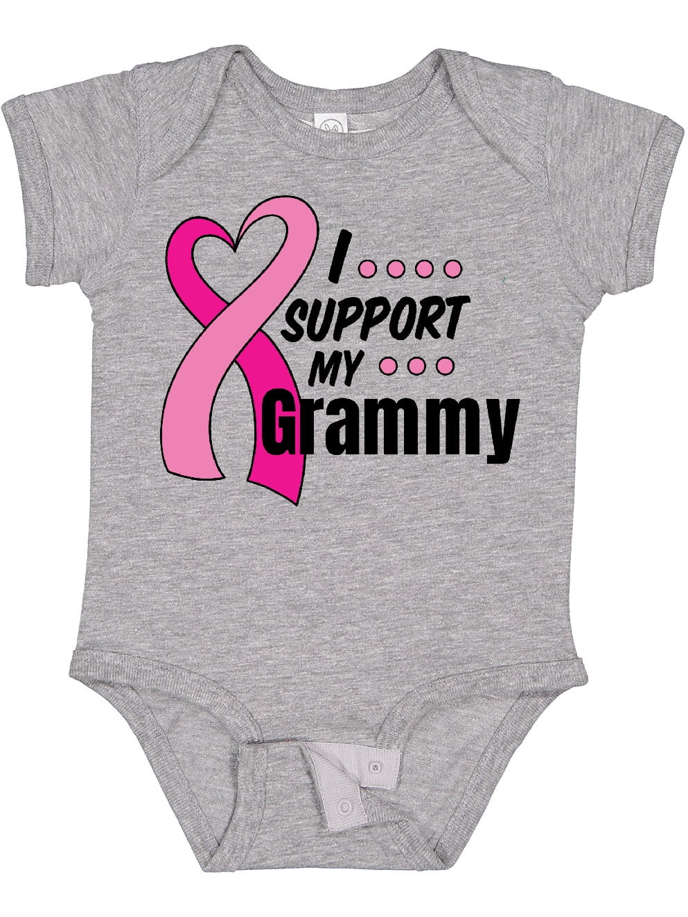 Inktastic Breast Cancer Awareness I Support My Grammy with Pink Ribbon Boys or Girls Baby ...