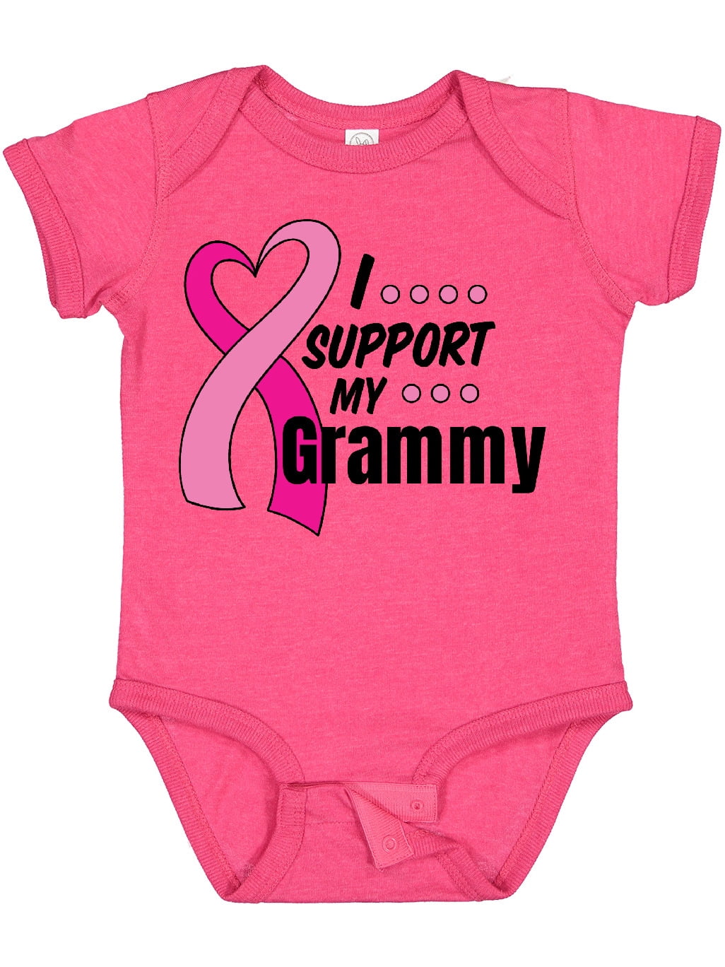 Inktastic Breast Cancer Awareness I Support My Grammy with Pink Ribbon Boys or Girls Baby ...