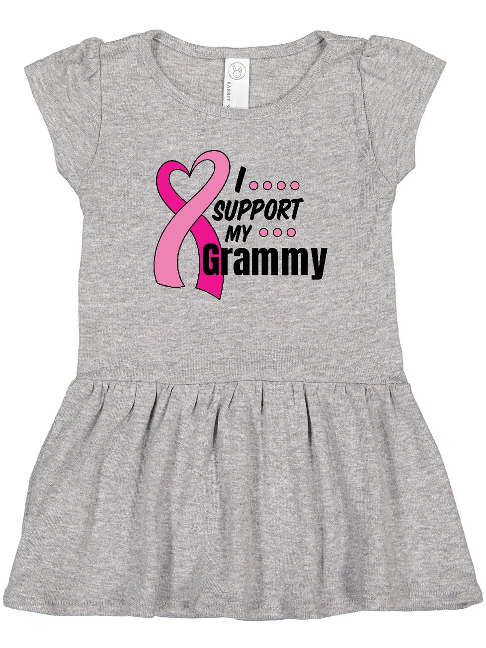 Inktastic Breast Cancer Awareness I Support My Grammy with Pink Ribbon Girls Toddler Dress ...