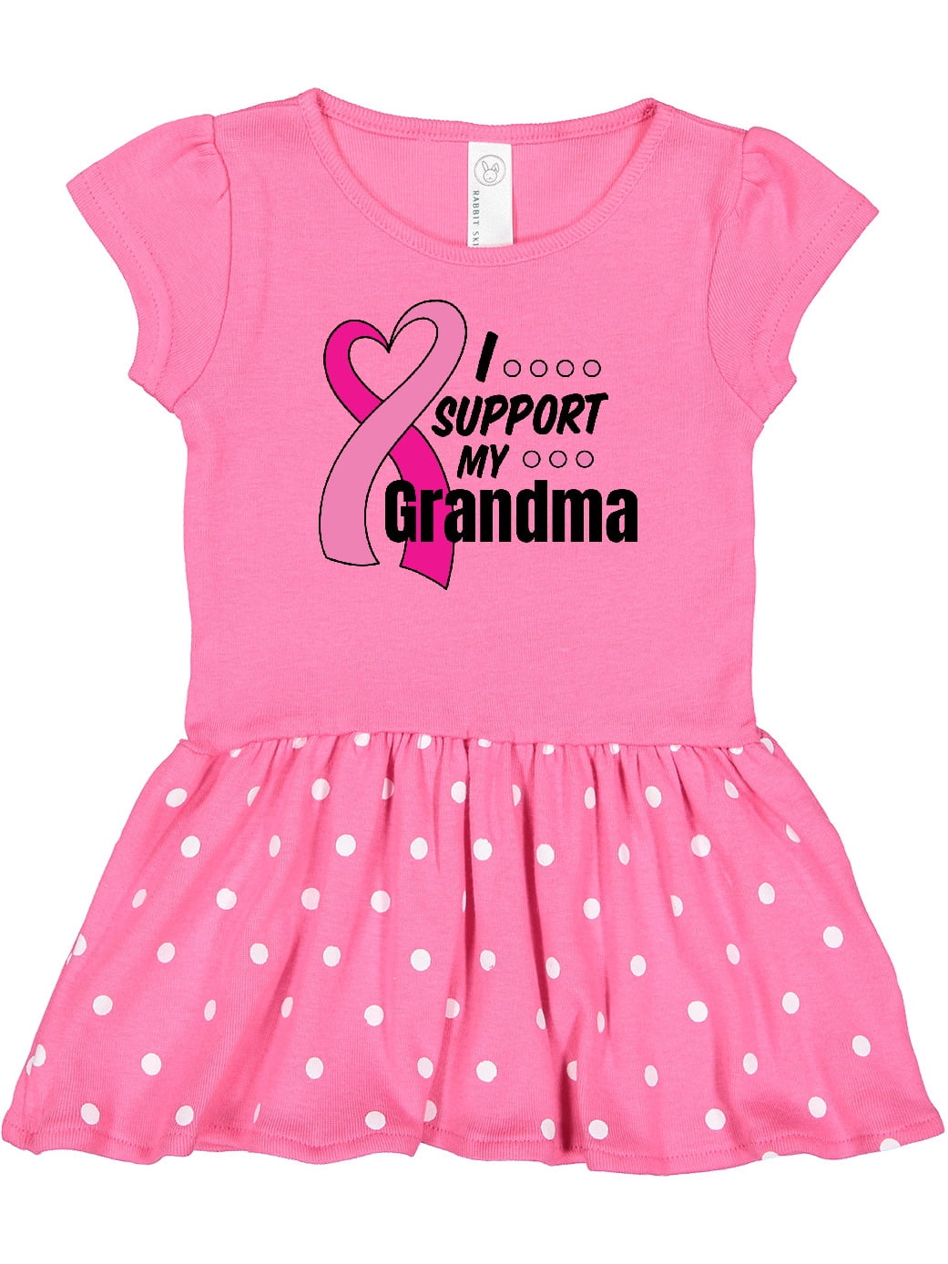 Inktastic Breast Cancer Awareness I Support My Grandma Pink Ribbon Gift Baby Girl Dress ...