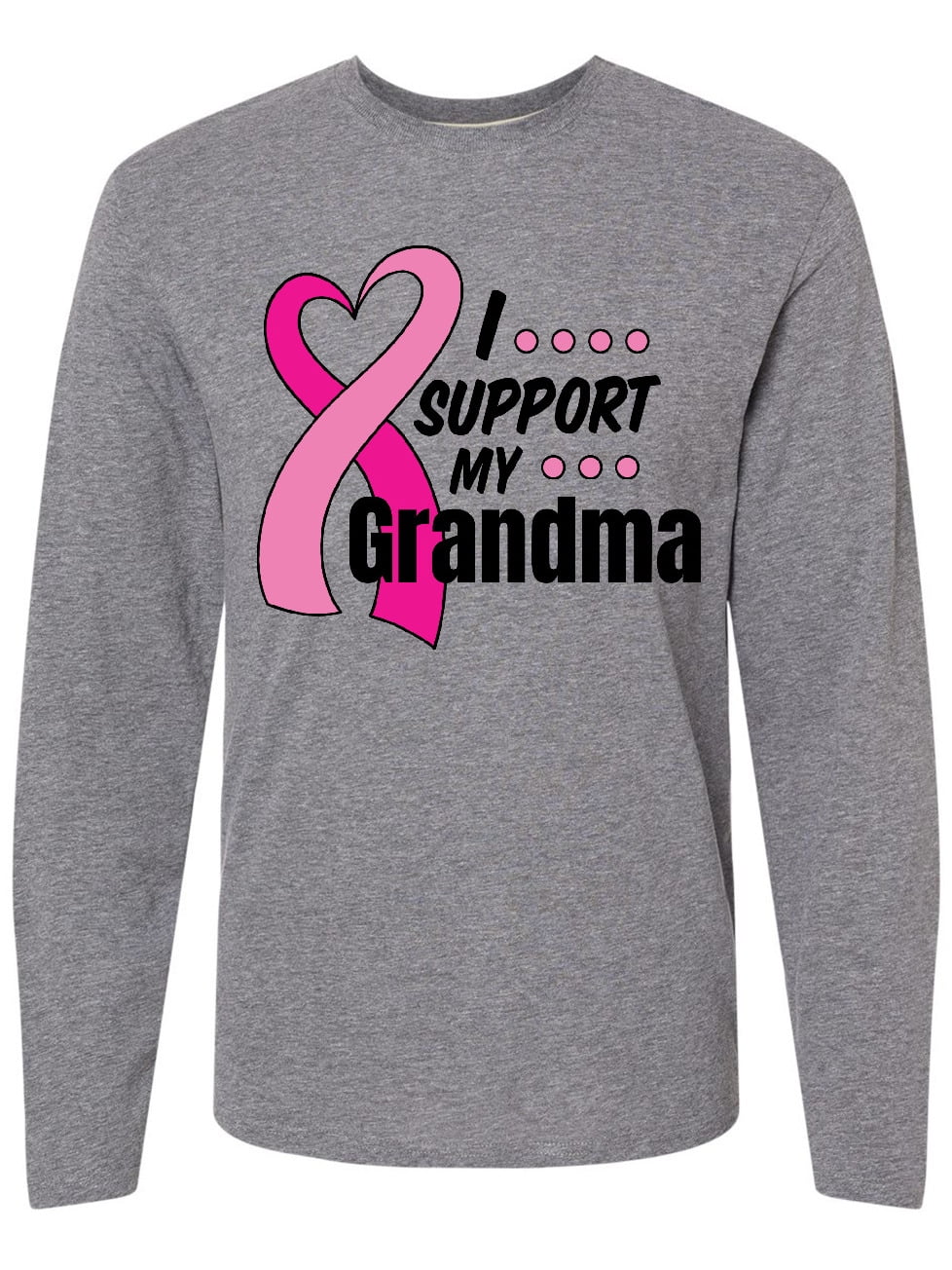 Inktastic Breast Cancer Awareness I Support My Grandma Pink Ribbon Long Sleeve T-Shirt - Walmart.com