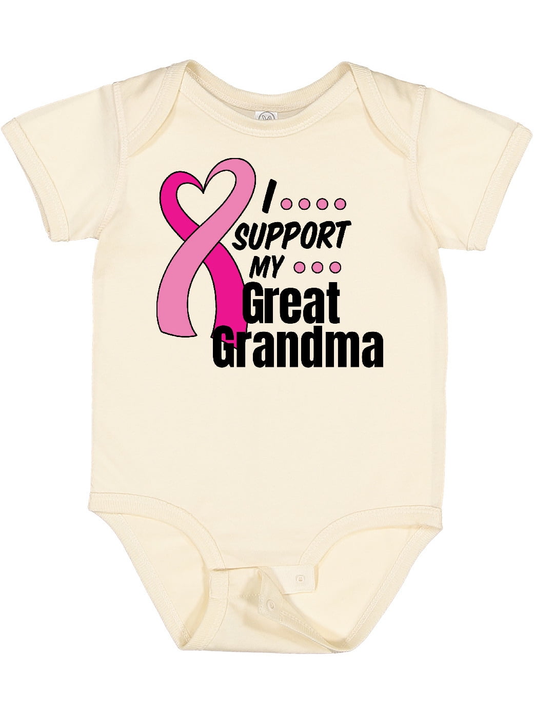 Inktastic Breast Cancer Awareness I Support My Great Grandma Boys or Girls Baby Bodysuit ...