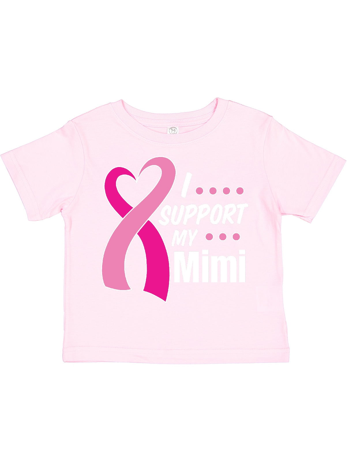 Inktastic Breast Cancer Awareness I Support My Mimi with Pink Ribbon Boys or Girls Toddler T ...