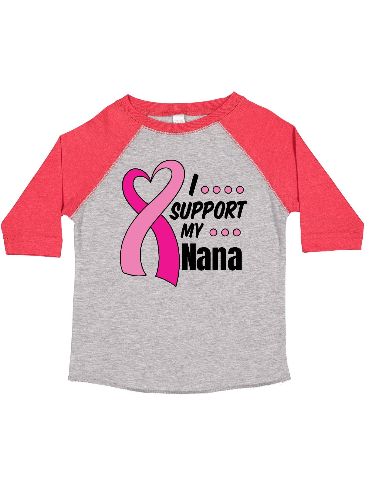 Inktastic Breast Cancer Awareness I Support My Nana with Pink Ribbon Boys or Girls Toddler T ...