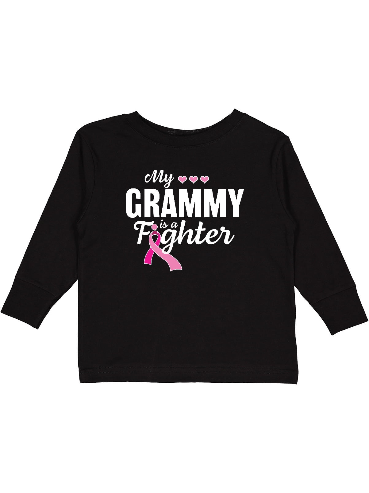 Inktastic Breast Cancer Awareness My Grammy is a Fighter Boys or Girls Long Sleeve Toddler T ...