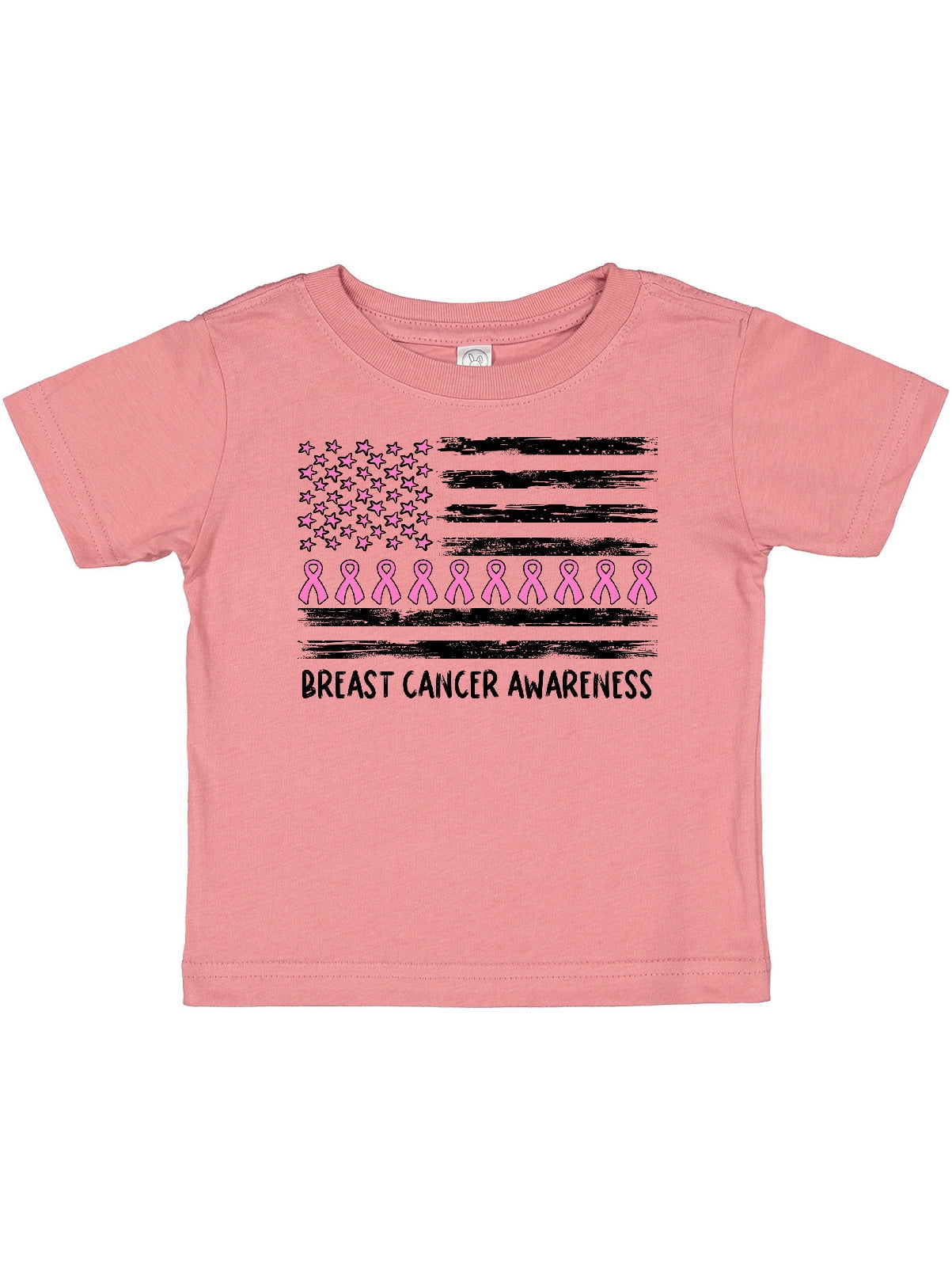 Inktastic Breast Cancer Awareness Pink Ribbons and Flag Boys or Girls ...