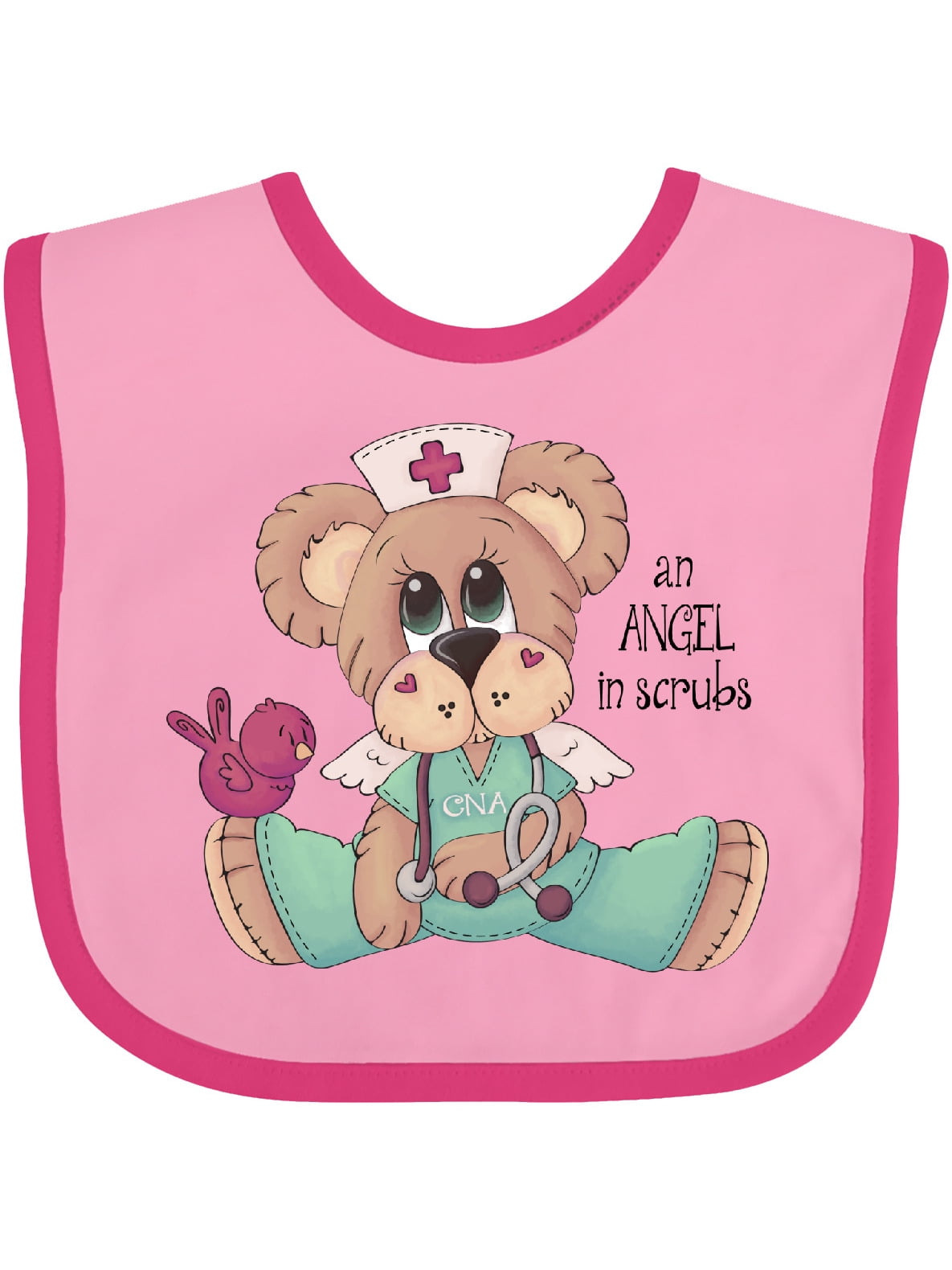 Inktastic CNA An Angel in Scrubs Teddy Bear Boys Baby Bib - Walmart.com