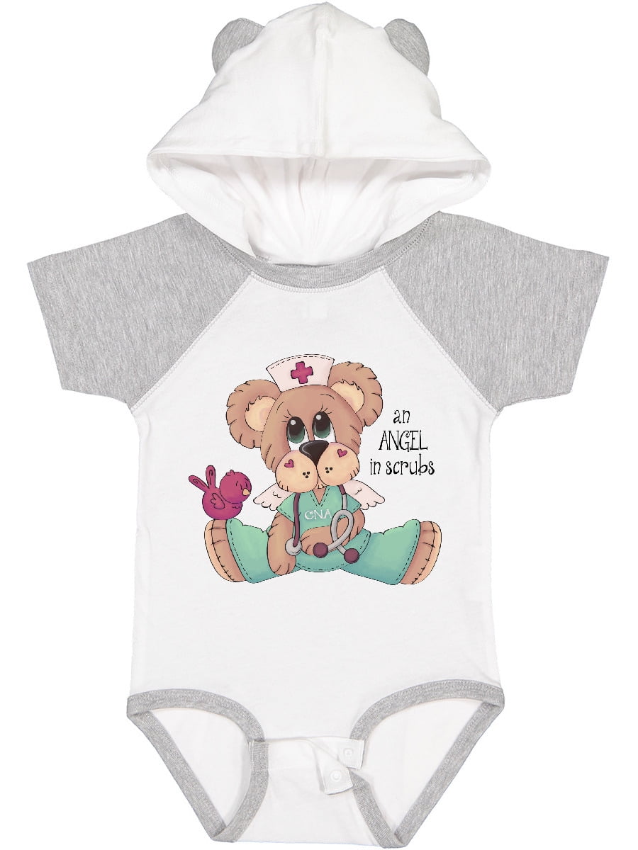 Inktastic CNA An Angel in Scrubs Teddy Bear Boys Baby Bodysuit ...