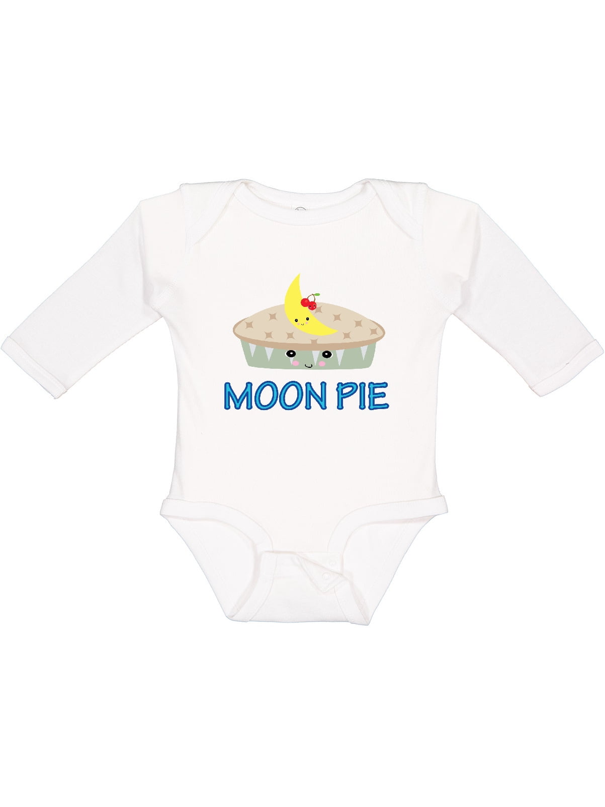 Inktastic CUTE MOON PIE Boys or Girls Long Sleeve Baby Bodysuit ...
