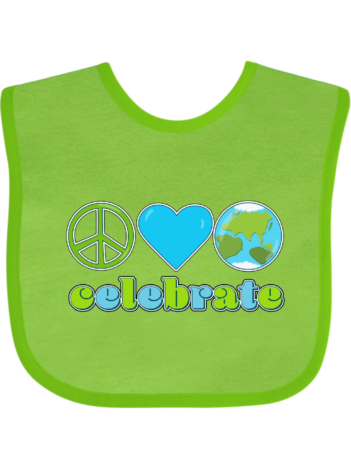 Inktastic Celebrate Earth Day Peace Love Earth Boys or Girls Baby Bib ...