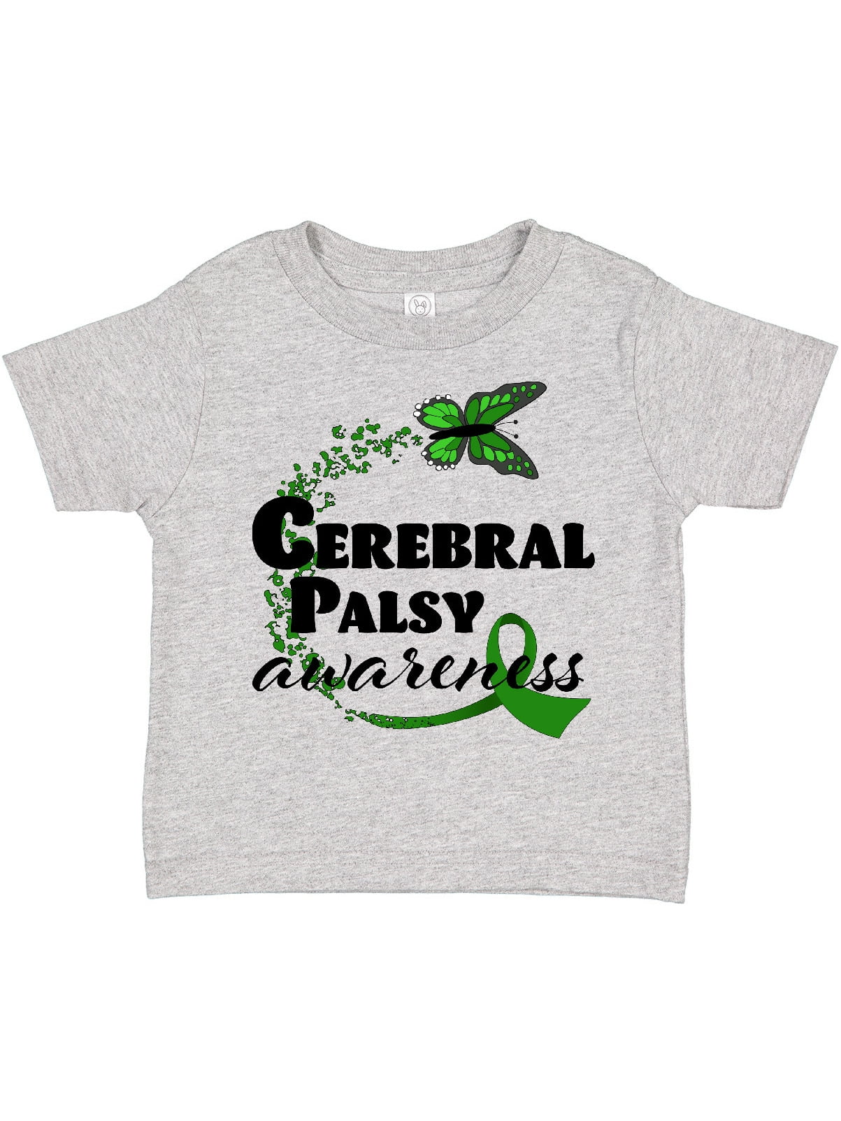 Inktastic Cerebral Palsy Awareness with Green Butterfly and Ribbon Boys or Girls Toddler T-Shirt ...