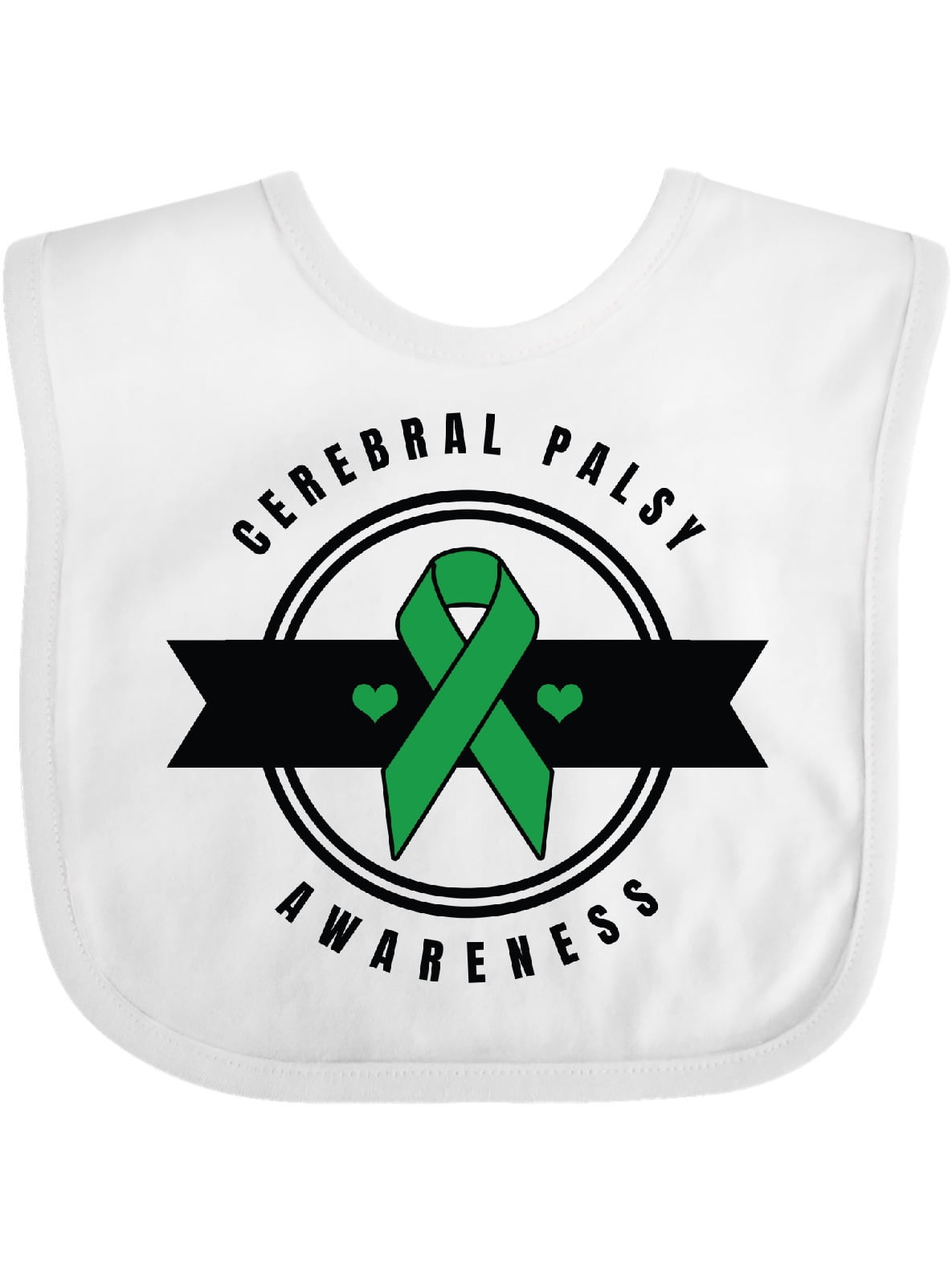 Inktastic Cerebral Palsy Awareness with Green Ribbon and Banner Boys or Girls Baby Bib - Walmart.com