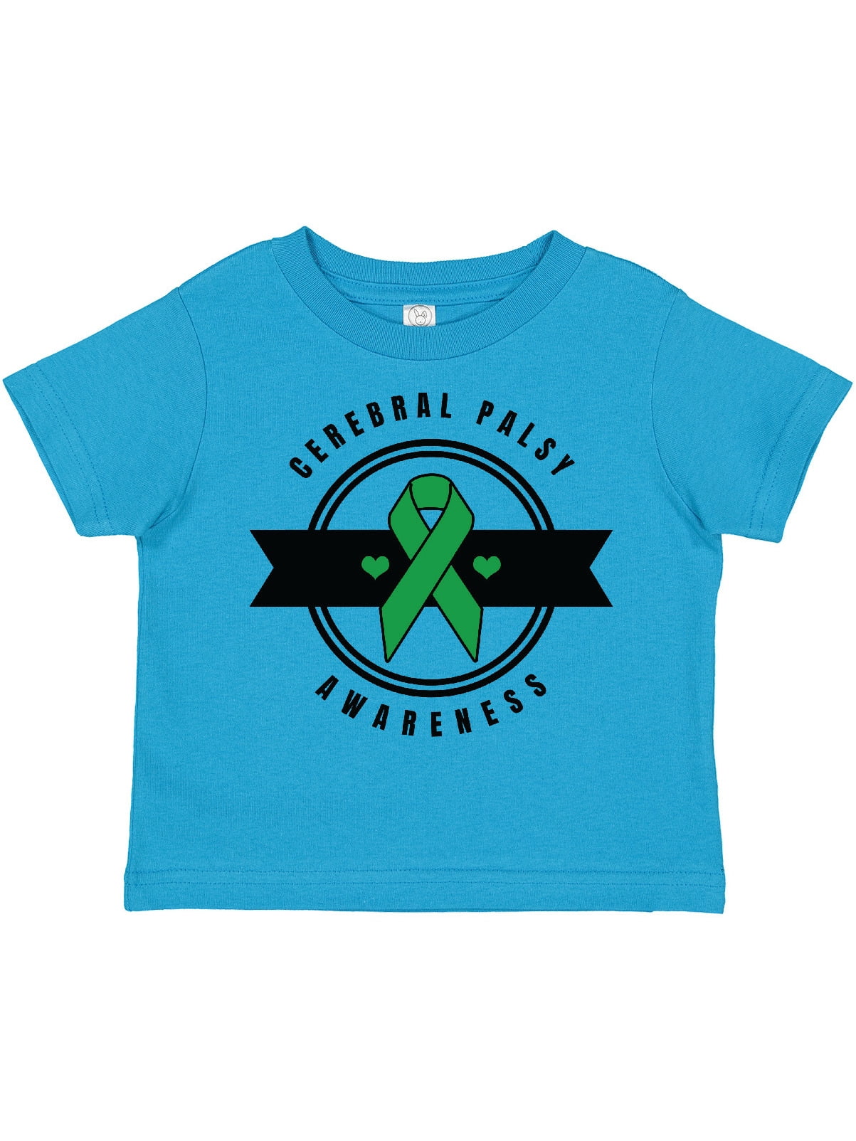 Inktastic Cerebral Palsy Awareness with Green Ribbon and Banner Boys or Girls Toddler T-Shirt ...