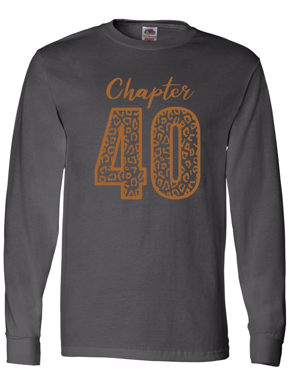 Inktastic Chapter 40 Fortieth Birthday Leopard Print Long Sleeve T ...