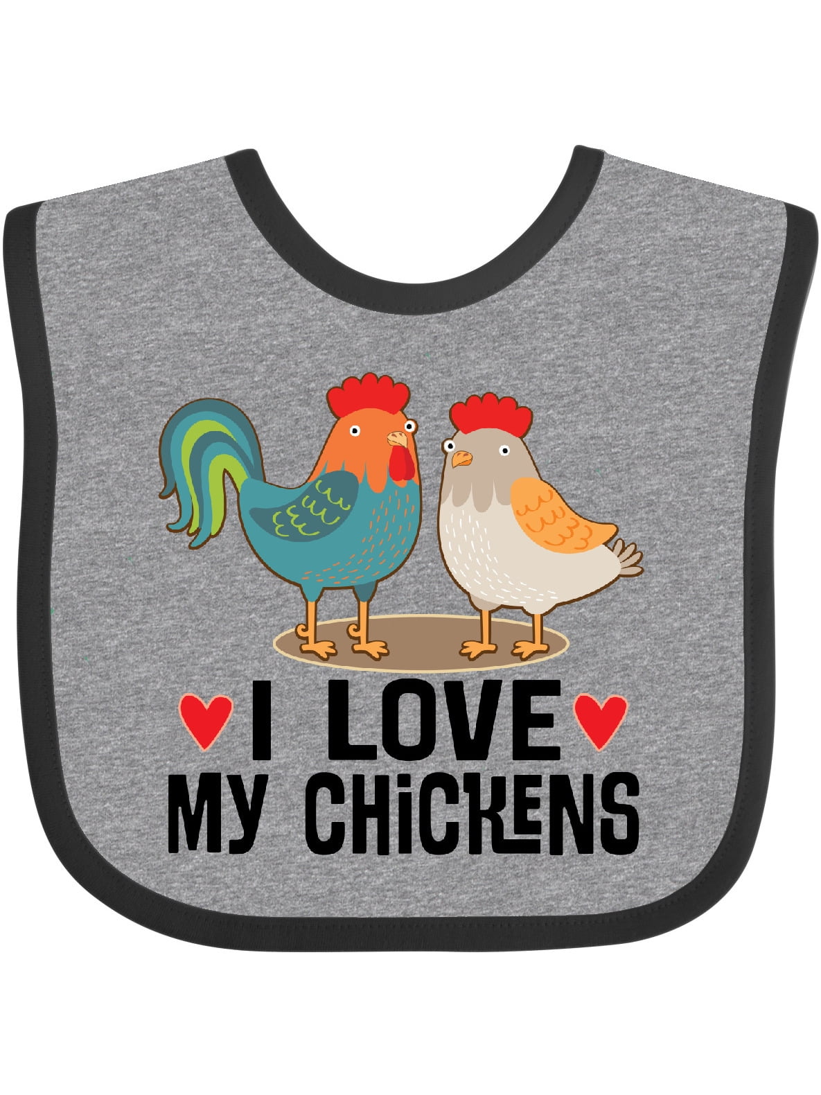 Inktastic Chicken Farmer I Love My Chickens Boys or Girls Baby Bib ...