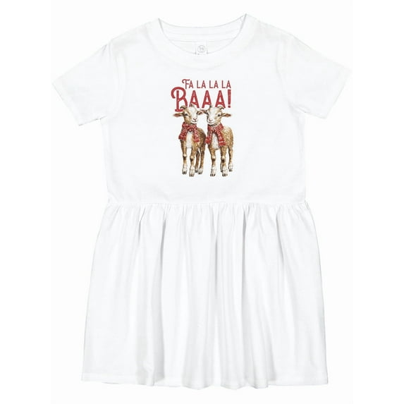 Inktastic Christmas Farm Goat Girls Toddler Dress - Walmart.com