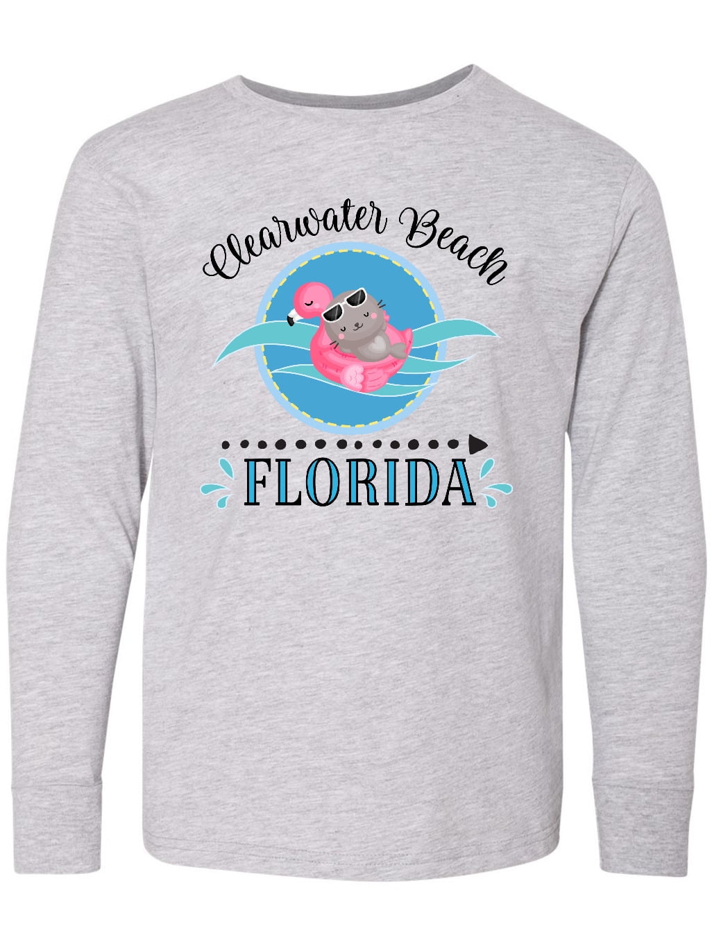 Inktastic Clearwater Beach Florida Trip Long Sleeve Youth T-Shirt ...