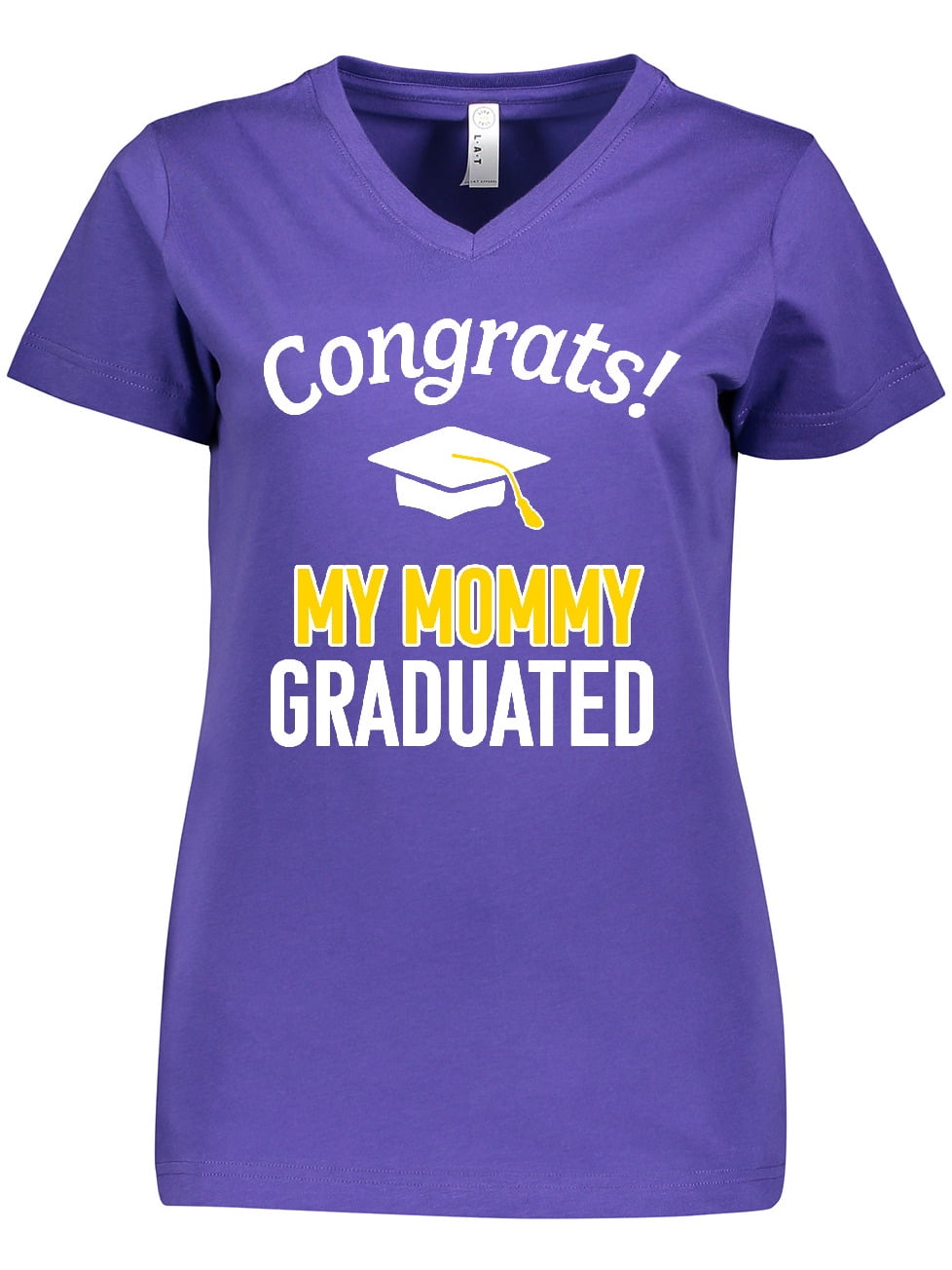 Inktastic Congrats! My Mommy Graduated with cap Women's V-Neck T-Shirt ...
