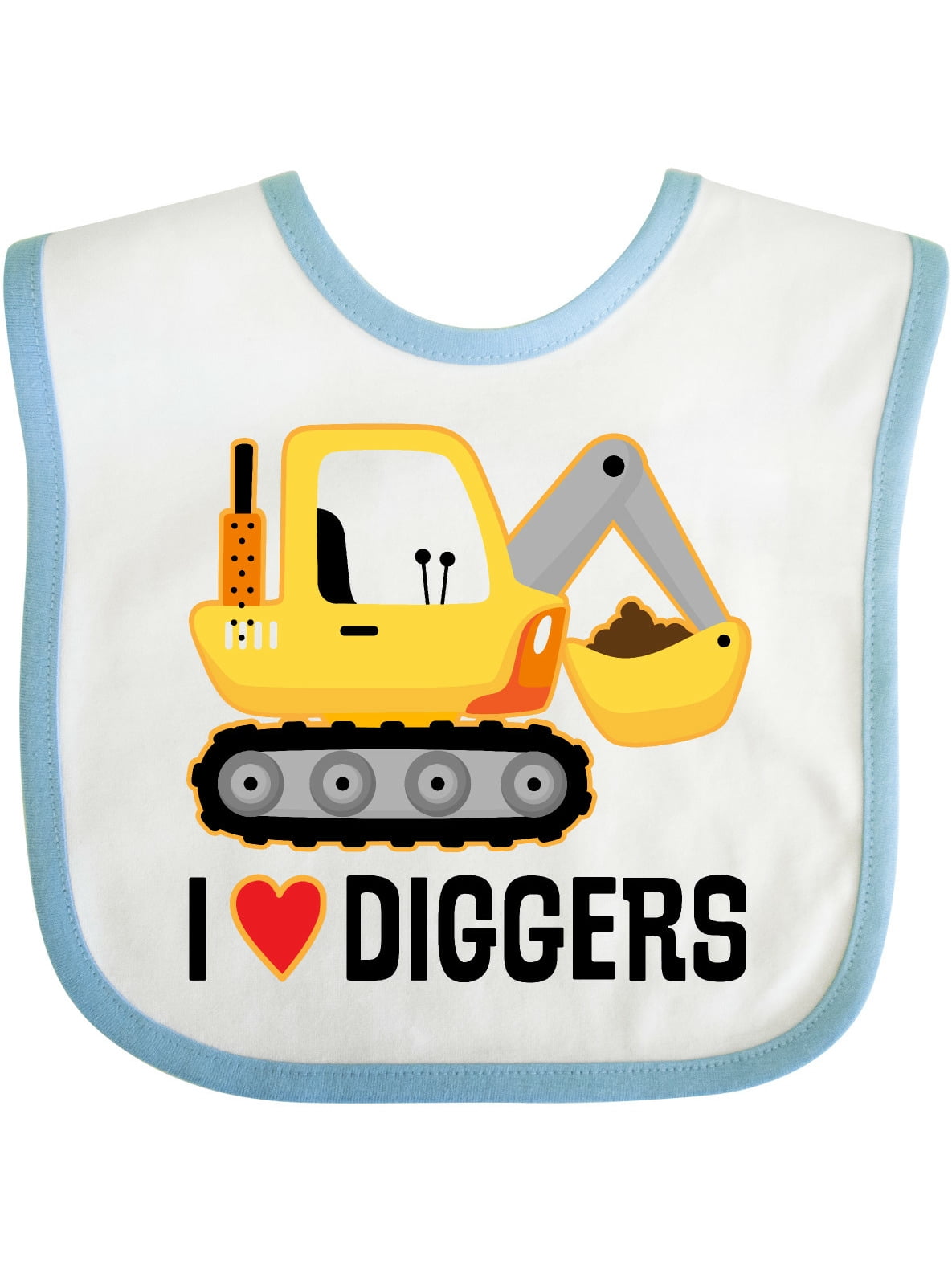 Inktastic Construction Truck I Love Diggers Boys or Girls Baby Bib ...