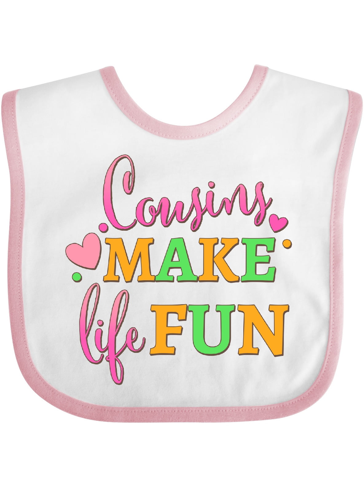 Inktastic Cousins Make Life Fun- Cursive Boys or Girls Baby Bib ...