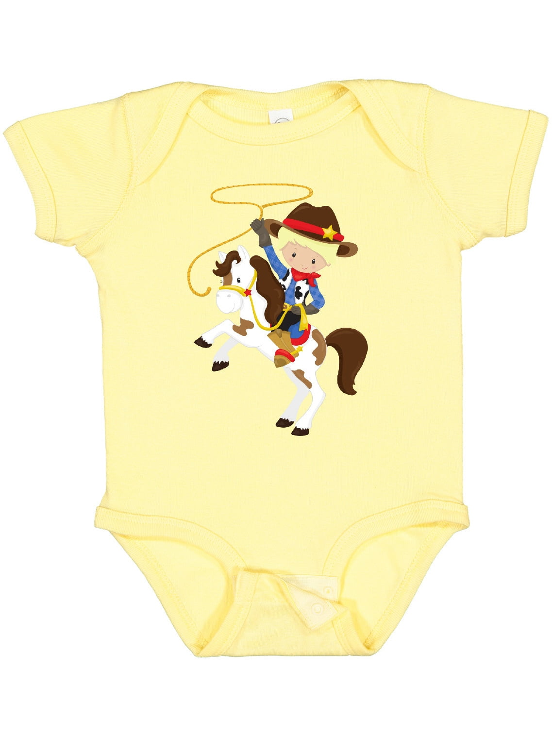 Inktastic Cowboy, Sheriff, Horse, Lasso, Western, Blond Hair Boys Baby ...