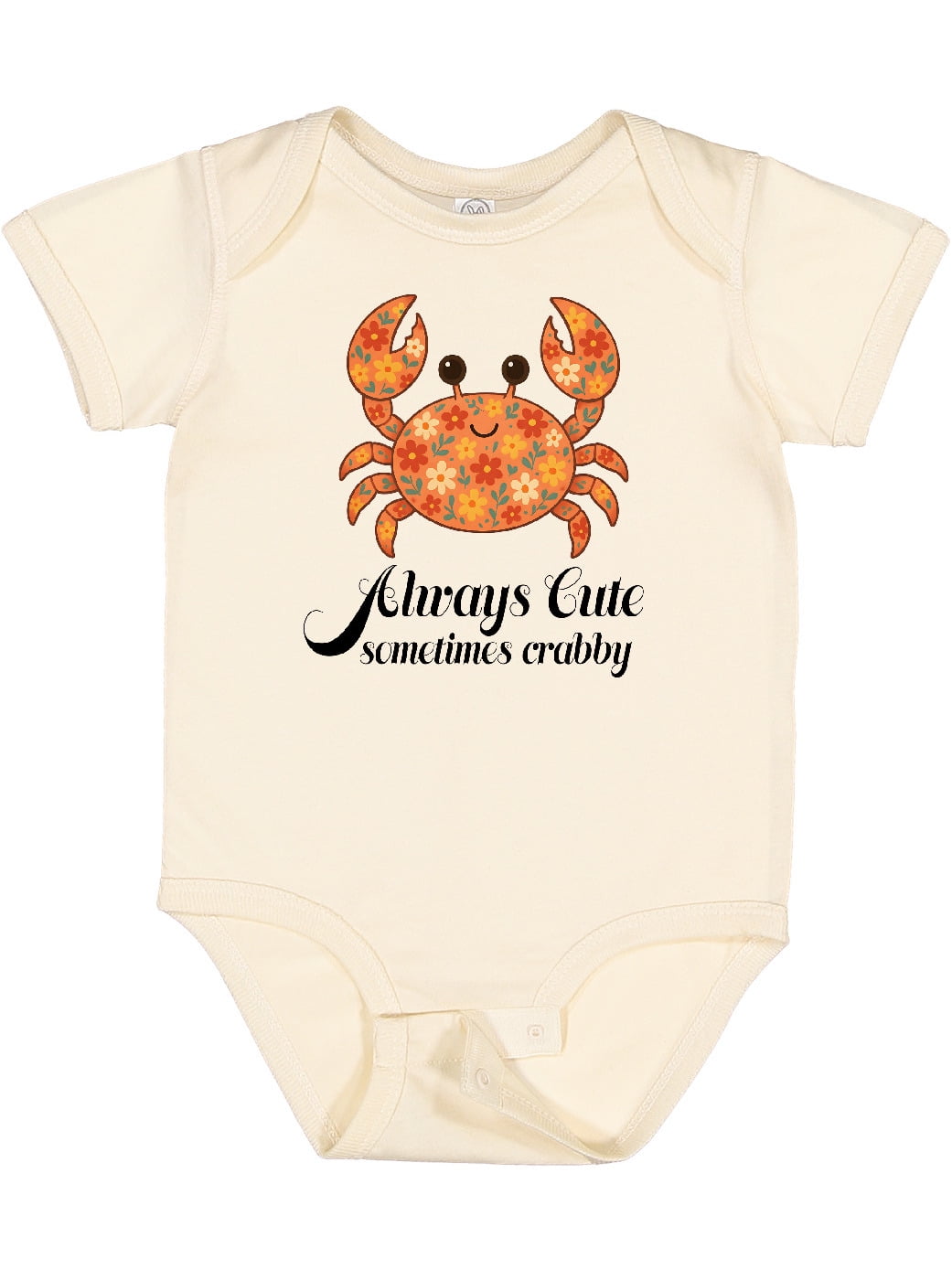 Inktastic Crab Always Cute Sometimes Crabby Girls Baby Bodysuit ...