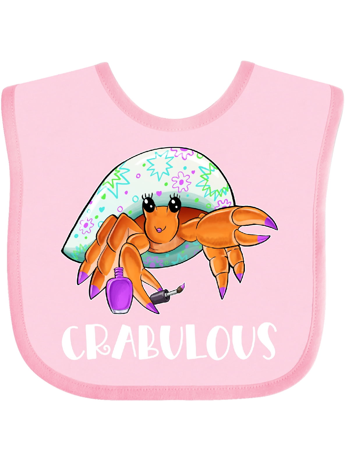 Inktastic Crabulous Cute Hermit Crab with Purple Nail Polish Boys or Girls Baby Bib - Walmart.com