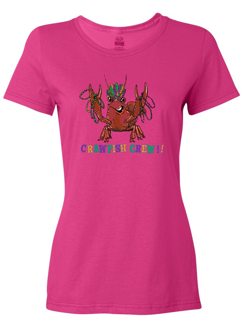 Inktastic Crawfish Crew Mardi Gras Crayfish with Beads Women's T-Shirt ...
